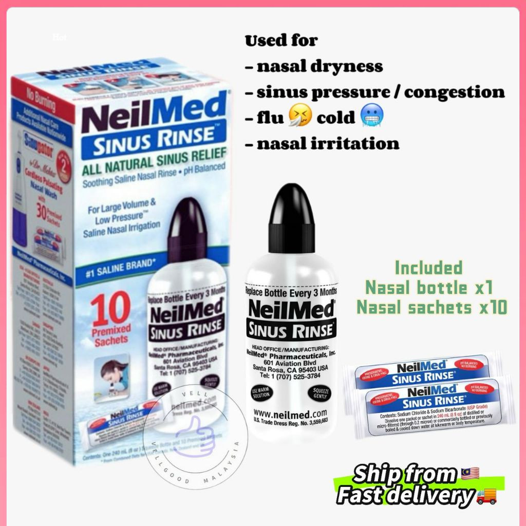 NEILMED Sinus Rinse Starter Kit ( INCLUDED 1Bottle + 10 Sachets ...