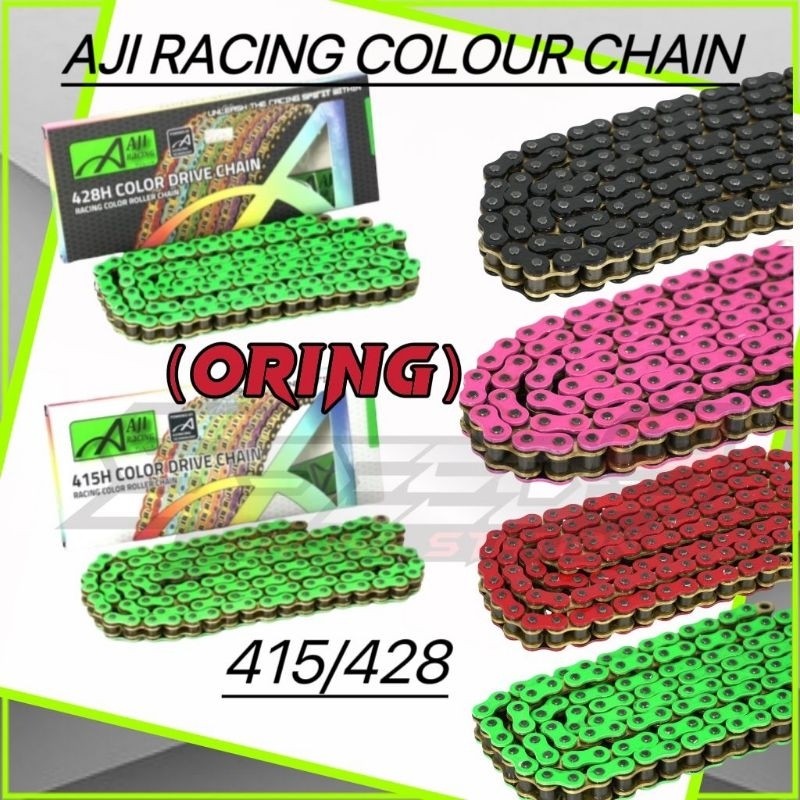 AJI RACING COLOUR CHAIN (ORING) HEAVY DUTY 415 - 132L 428 - 132L RANTAI ...