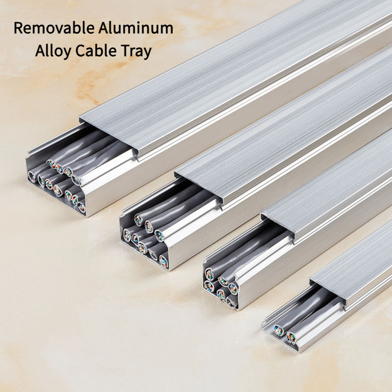 Aluminum Alloy Cable Trunking, Surface-Mounted Square Wire Duct, Metal ...