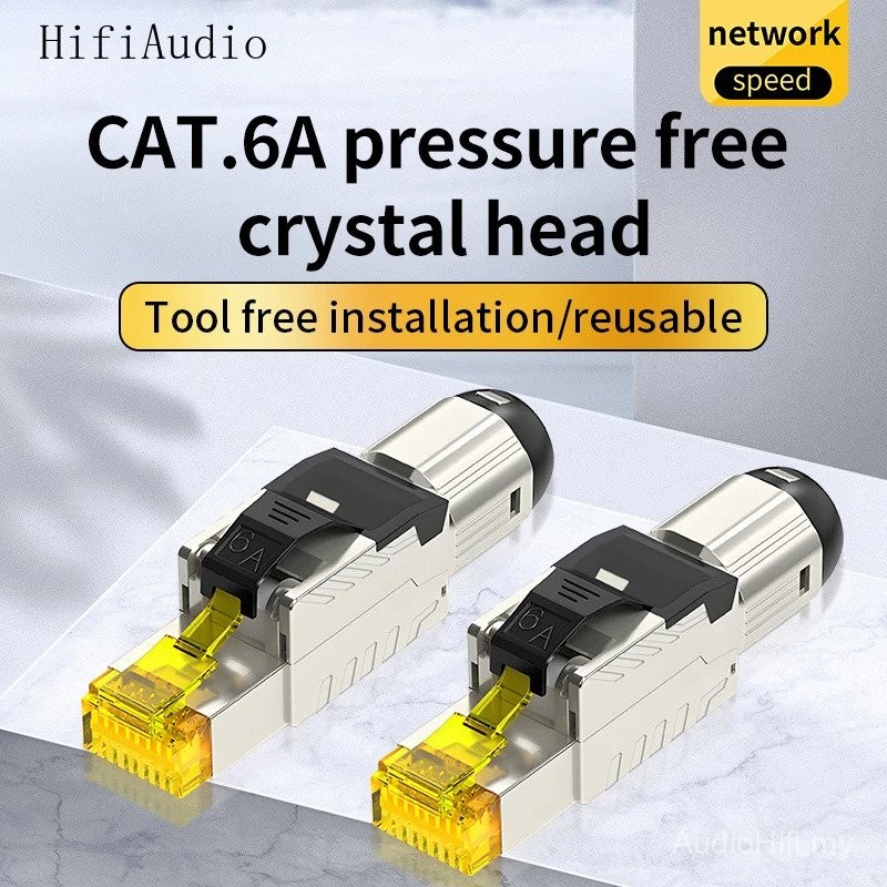 Crystal Heads Connector High-speed Cable Connection Tool-less Cat 6A ...