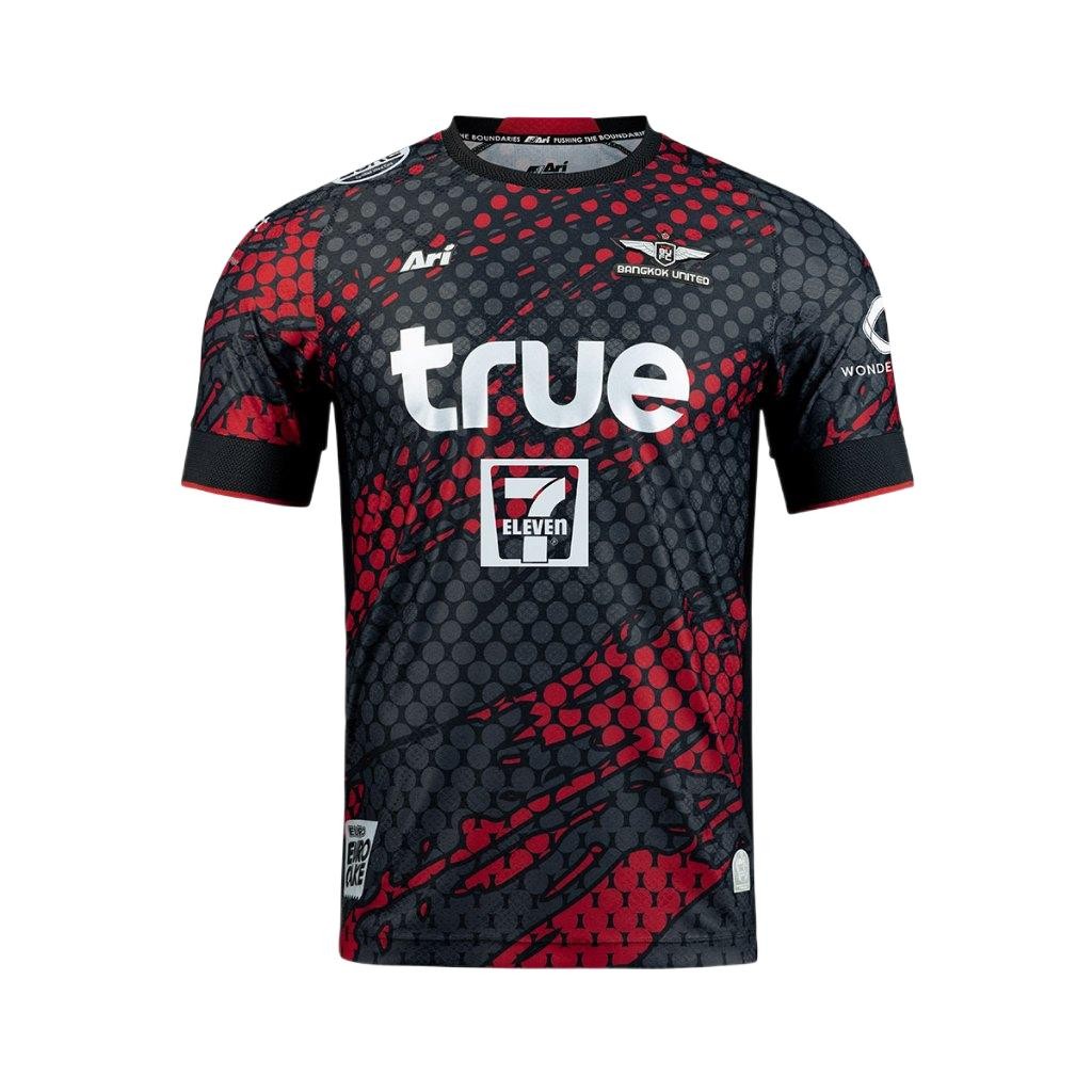 ARI TRUE BANGKOK UNITED HOME PLAYER JERSEY-BLACK/RED/SILVER Arr Banker ...