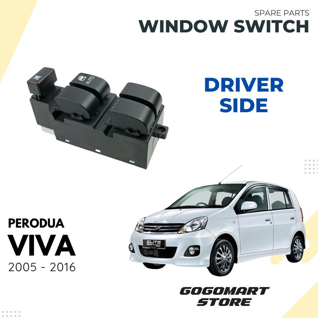 PERODUA VIVA OEM WINDOW SWITCH Auto Down Main Power Window Suis Driver ...