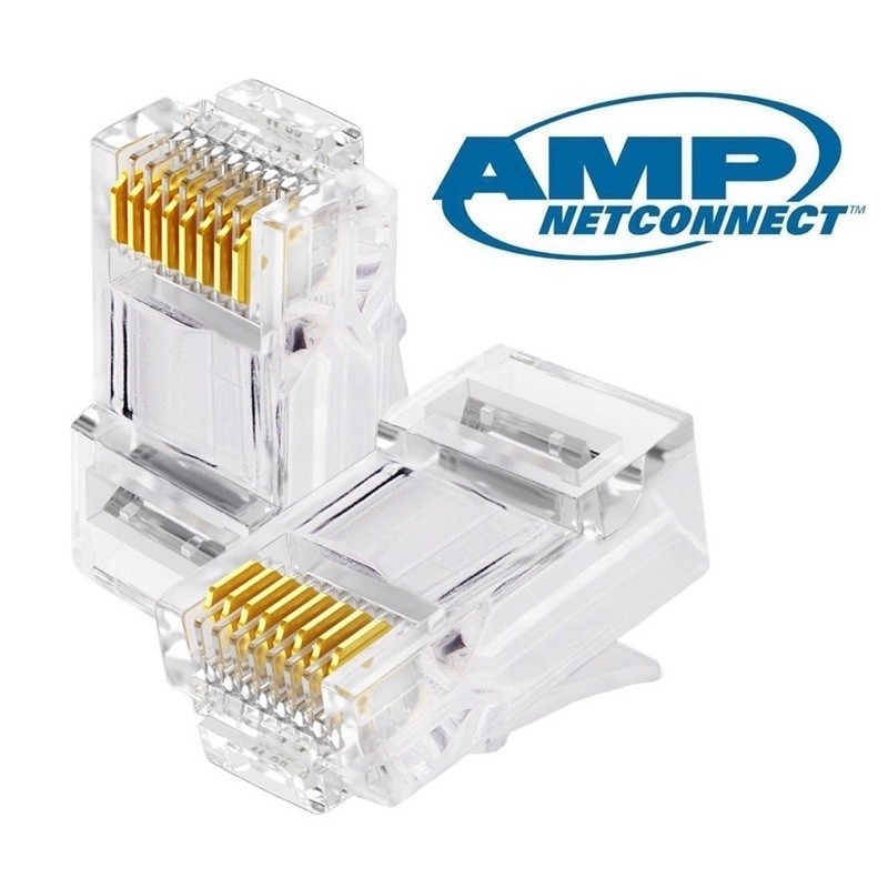 CAT5 CAT5e CAT6 RJ45 Crystal Network Connector Terminal AMP NETCONNECT ...