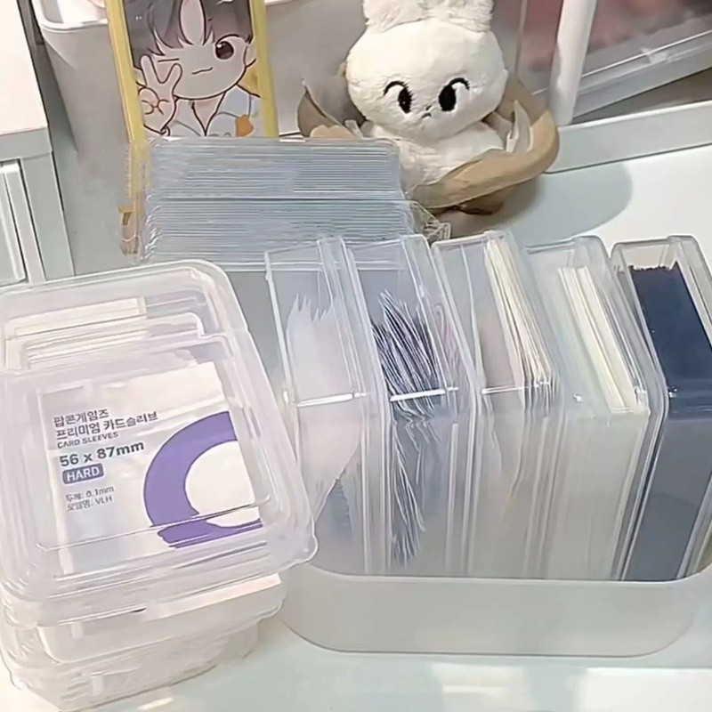 Transparent Storage Box Photocard Popcorn Sleeves Storage Case ...