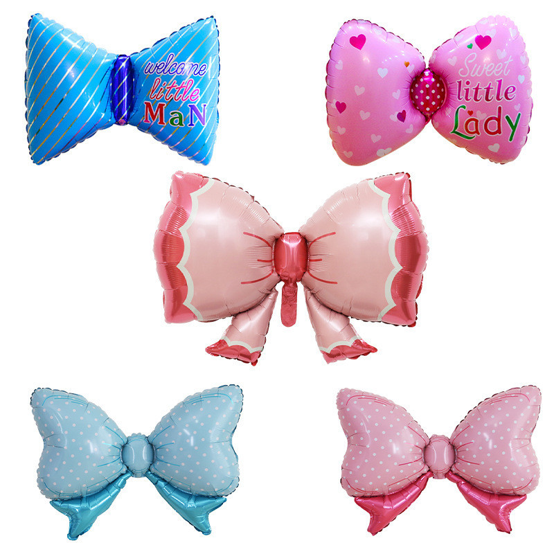 [24h Fast Delivery] Candy Blue Pink Bow Aluminum Film Balloon Baby ...