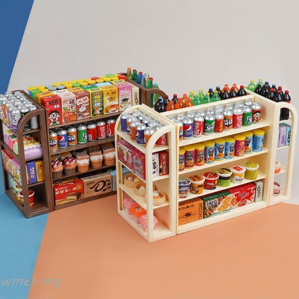 WMES1 Dollhouse Miniature Supermarket Shelf, Supermarket Shelf Storage ...