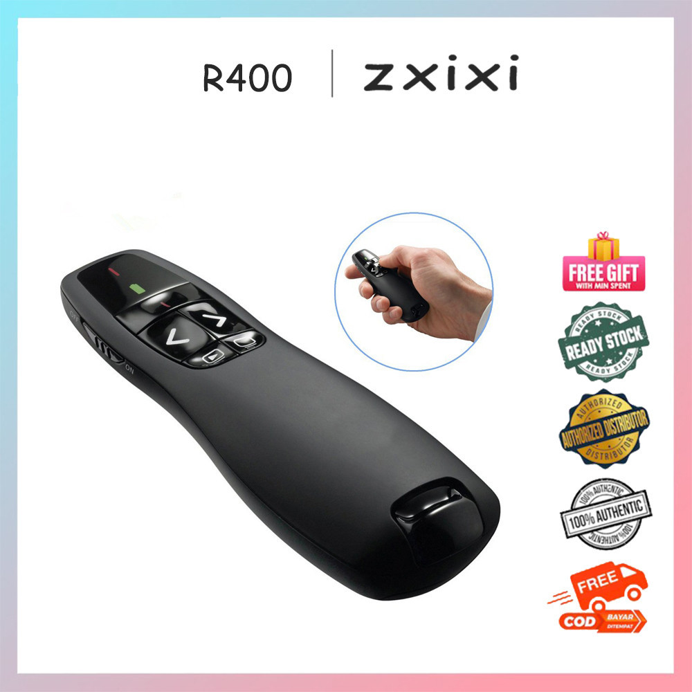 R400 portable wireless presenter pointer 2.4GHz USB red laser PPT with ...