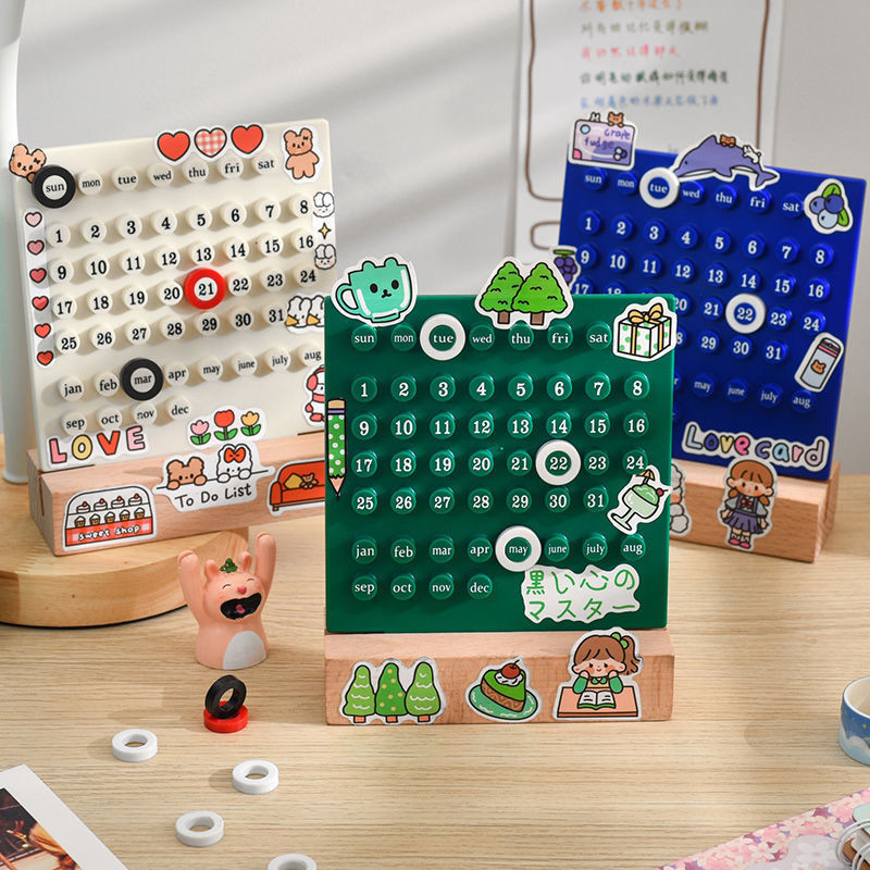 Influencer Perpetual Calendar Handmade diy Ring Desk Calendar Office ...