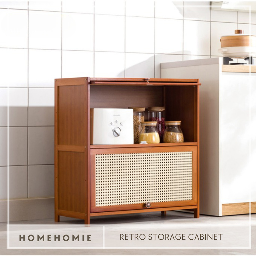 Homehomie Minimalist Muji Nordic Bamboo Cabinet Kitchen Pantry ...