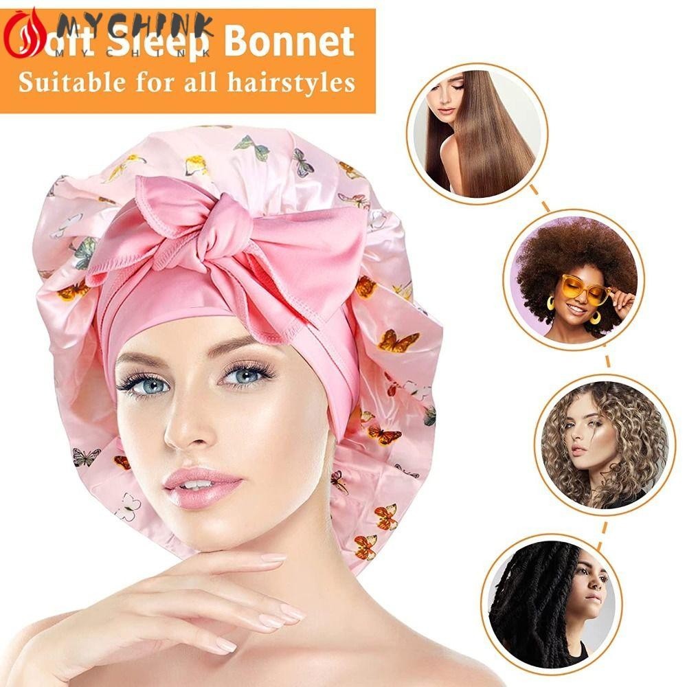 CHINK Satin Sleeping Bonnet Breathable Elastic Satin Bonnet Sleep Cap ...