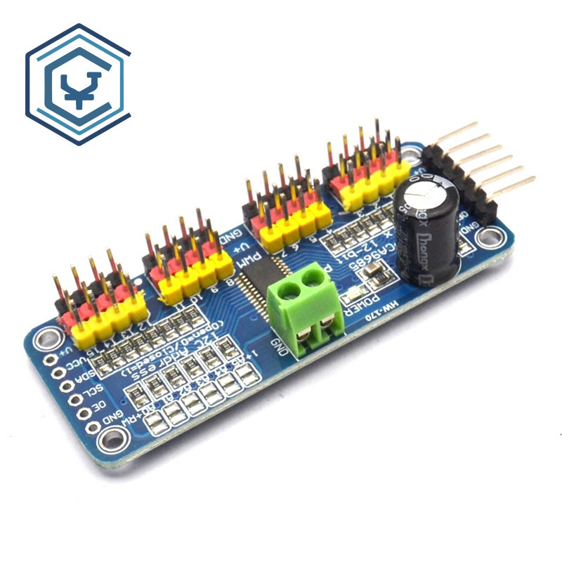 1PCS I2C Interface PCA9685 Module Fupenzi Pi Shielding Module Servo Shielding 12 Bit 16 Channel ...