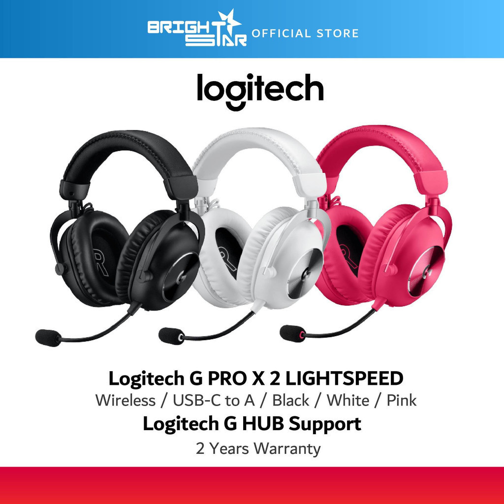LOGITECH PRO X 2 Lightspeed Wireless Gaming Headset- Black, White, Pink ...
