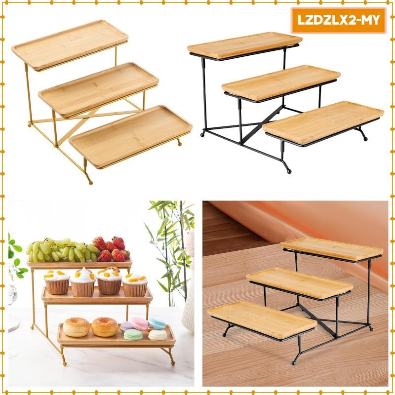 [Loviver] 3 Tier Serving Platter Stand Set, Fruit Dessert Presentation ...