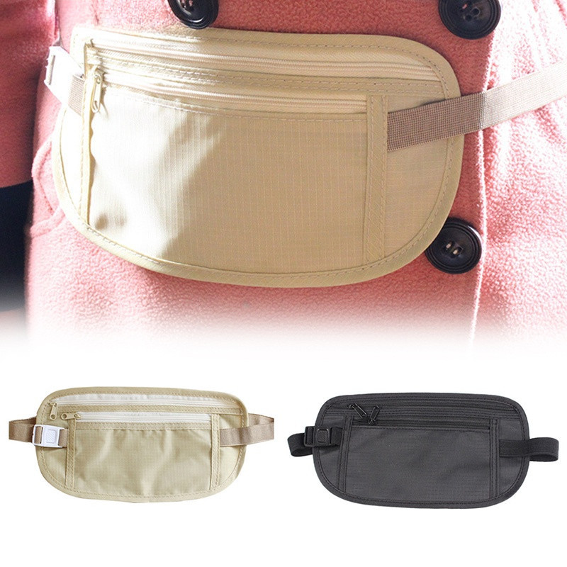 2PC Invisible Travel Waist Packs Waist Pouch for Passport Money Belt ...