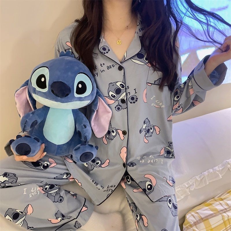 High-end Pajamas Women Korean Soft Girl Dormitory Lazy Long-Sleeved ...