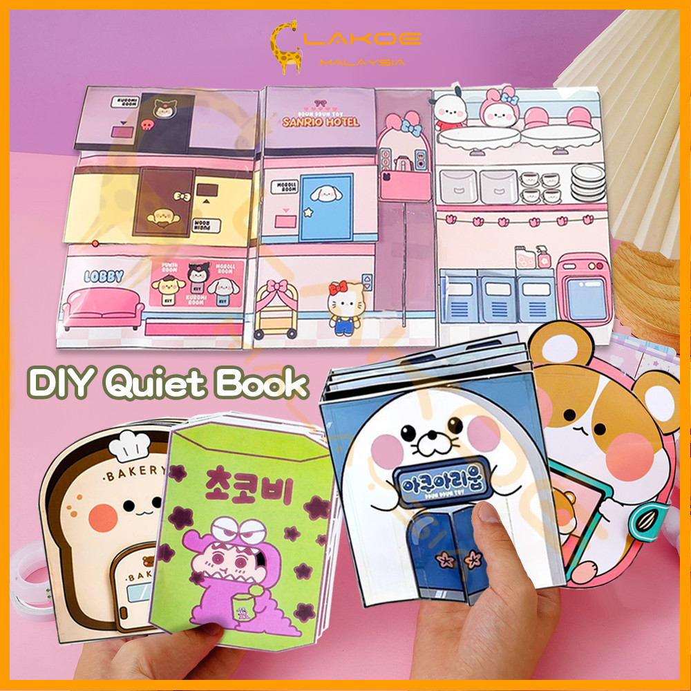 lakoe Sanrio Quiet Book Fried Chicken Aquarium Sticker Book For Kids ...