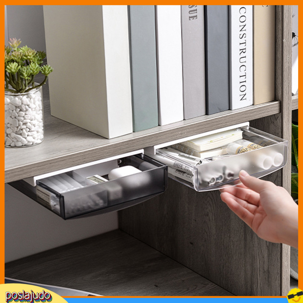 [poslajudo] under Desk Drawer Attachable Hidden Self-Adhesive Slide-out ...