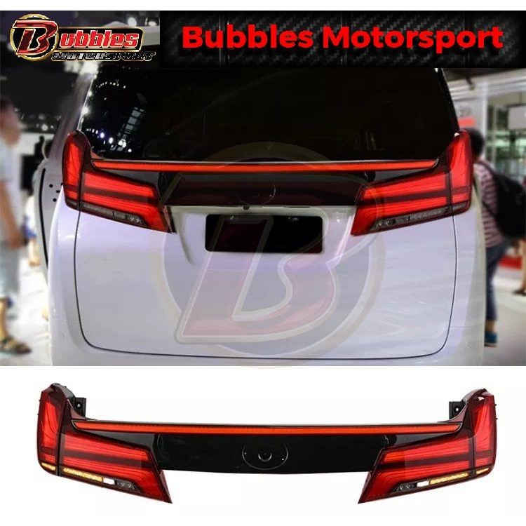 Toyota Alphard 2018 Rear Lamp Crystal Red/Clear With Garnish (Running ...