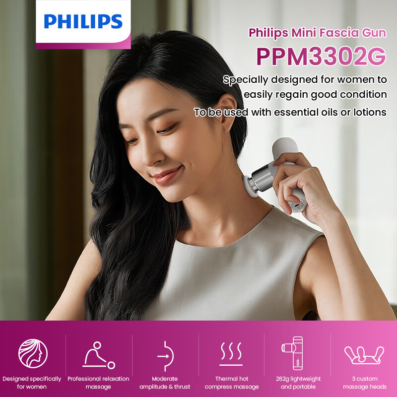 Philips Mini Fascia PPM3302G Warm Compress Fascia Muscle Relaxation ...