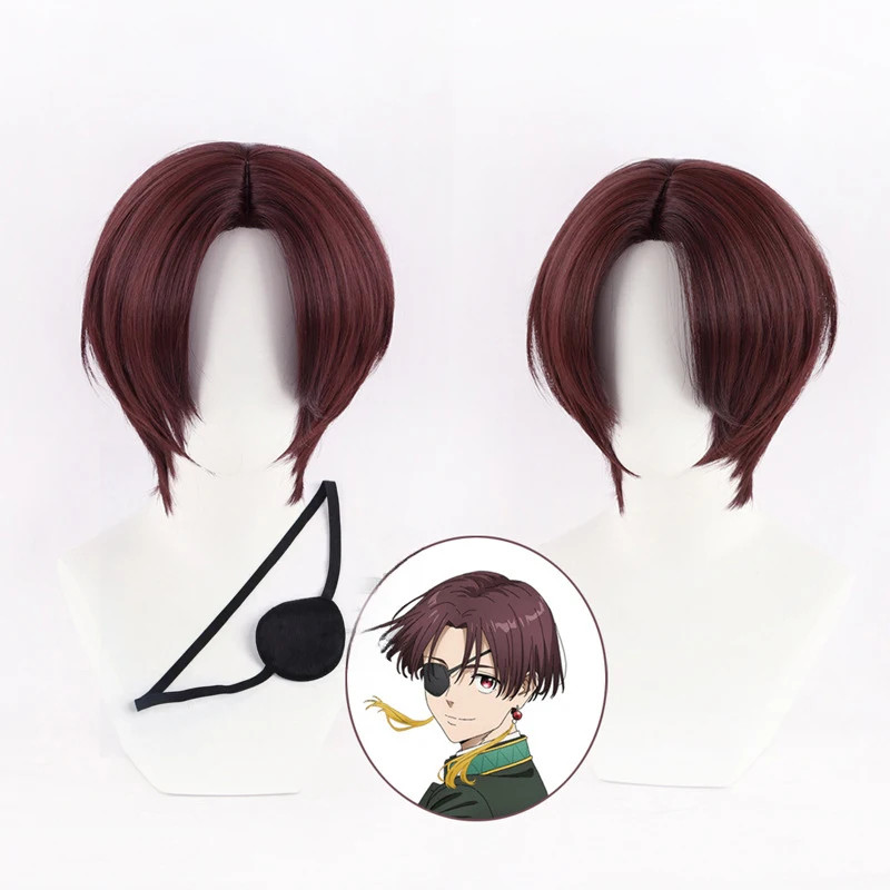 Anime WIND BREAKER Hayato Suo Cosplay Wig Eyepatch Red Hair Bofurin ...