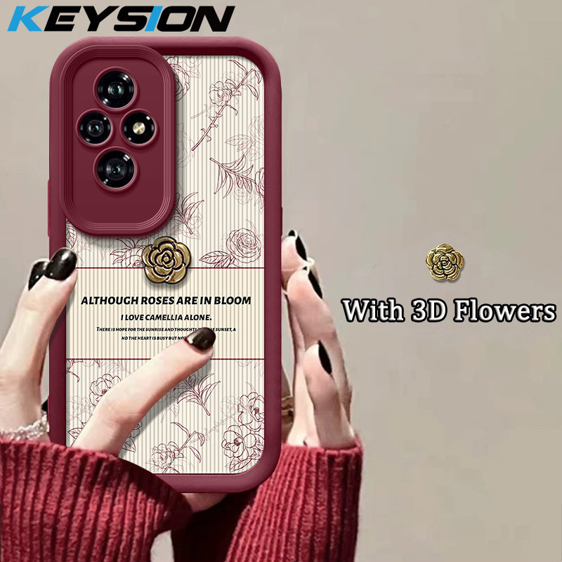 KEYSION Retro Flower Case for HONOR 200 Pro 5G Soft Silicone Shockproof ...