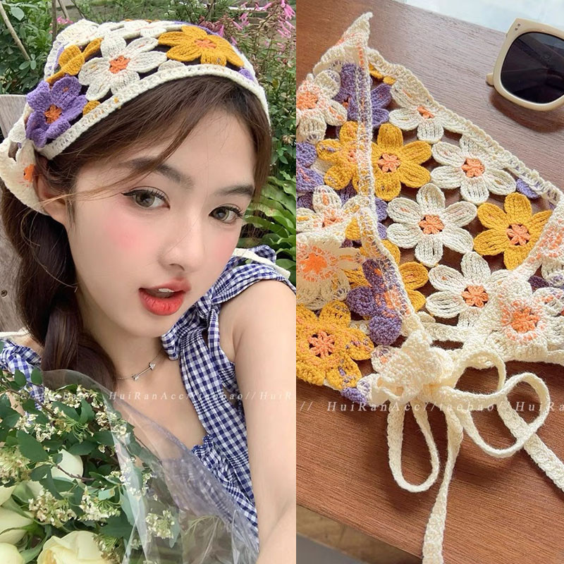 Beautiful Colorful Triangle Turban Head Kerchief Cotton Hair Bandana ...