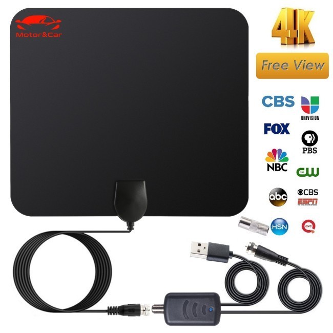 jianting Indoor TV Antenna+ Digital Aerial HD Freeview Amplified Thin ...