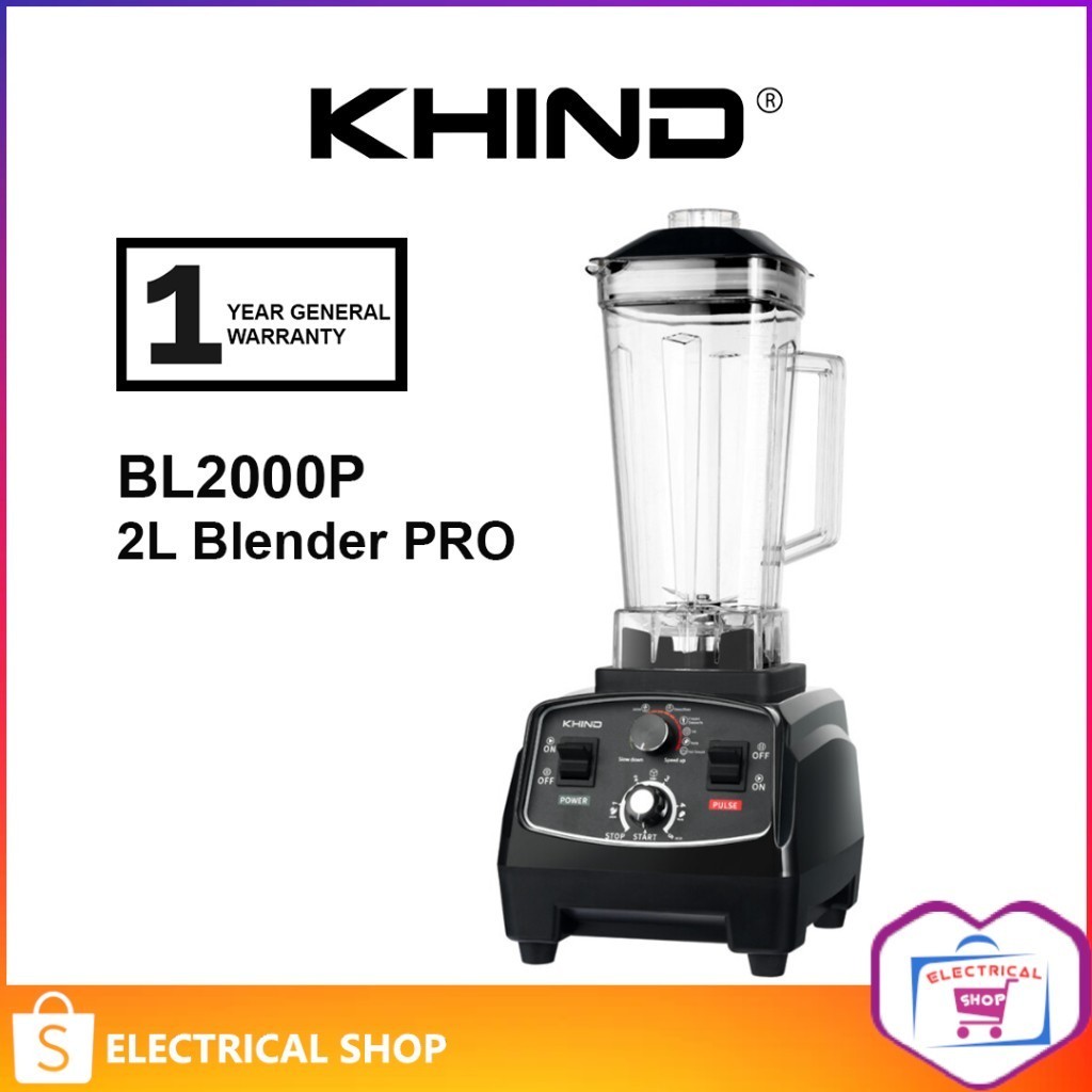 Khind 2L Blender PRO BL2000P 1200W Commercial Ice Blender (Black ...