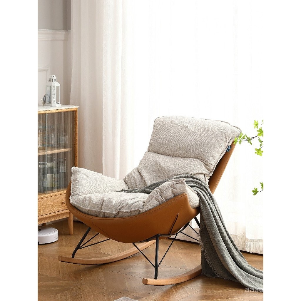 Fabric Eggshell Chair Rocking Chair Modern Simple Balcony Single ...