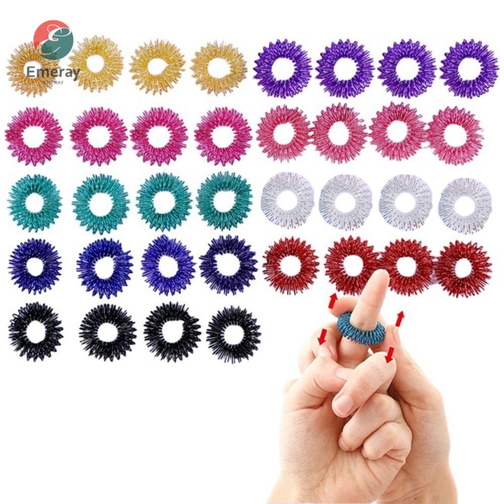 EMERAY Finger Massage Rings, Steel Springs Acupressure Ring, Compact ...