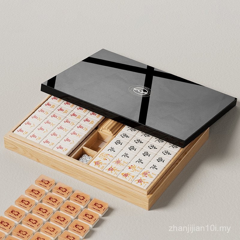 2024 New Year Gift Box Wooden Paint Highlight Mahjong Box Wooden Box ...