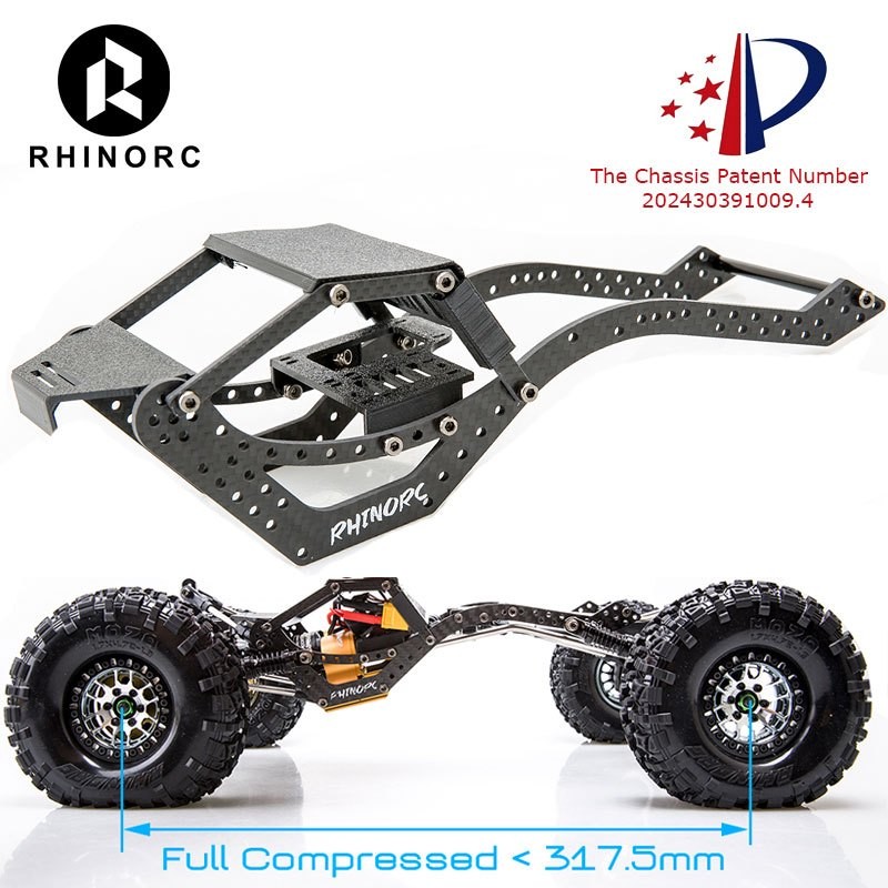 RhinoRC W1 Chassis 317mm 1/10 Shafty Cralwer Rig RC Full Kit WITH Axles ...