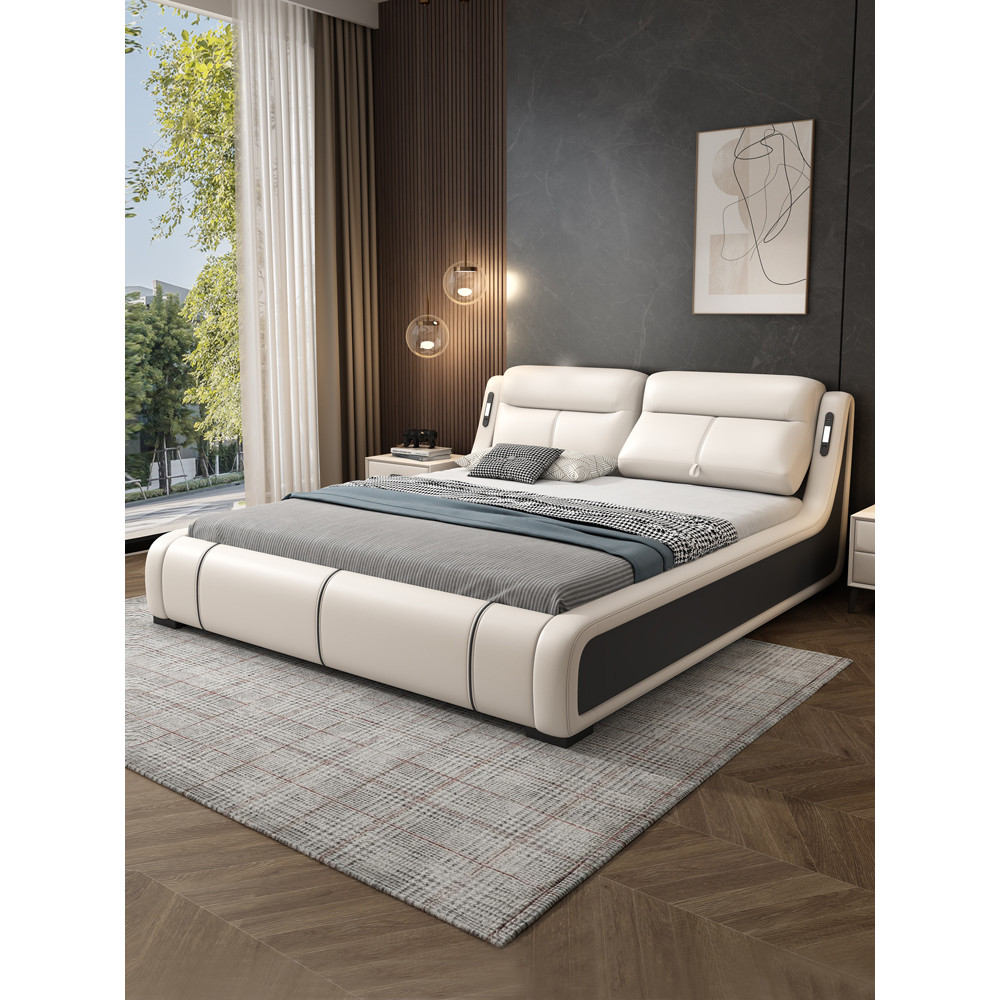 Katil Kulit Pelbagai fungsi Cahaya Mewah Katil Moden Bilik Tidur Utama ...