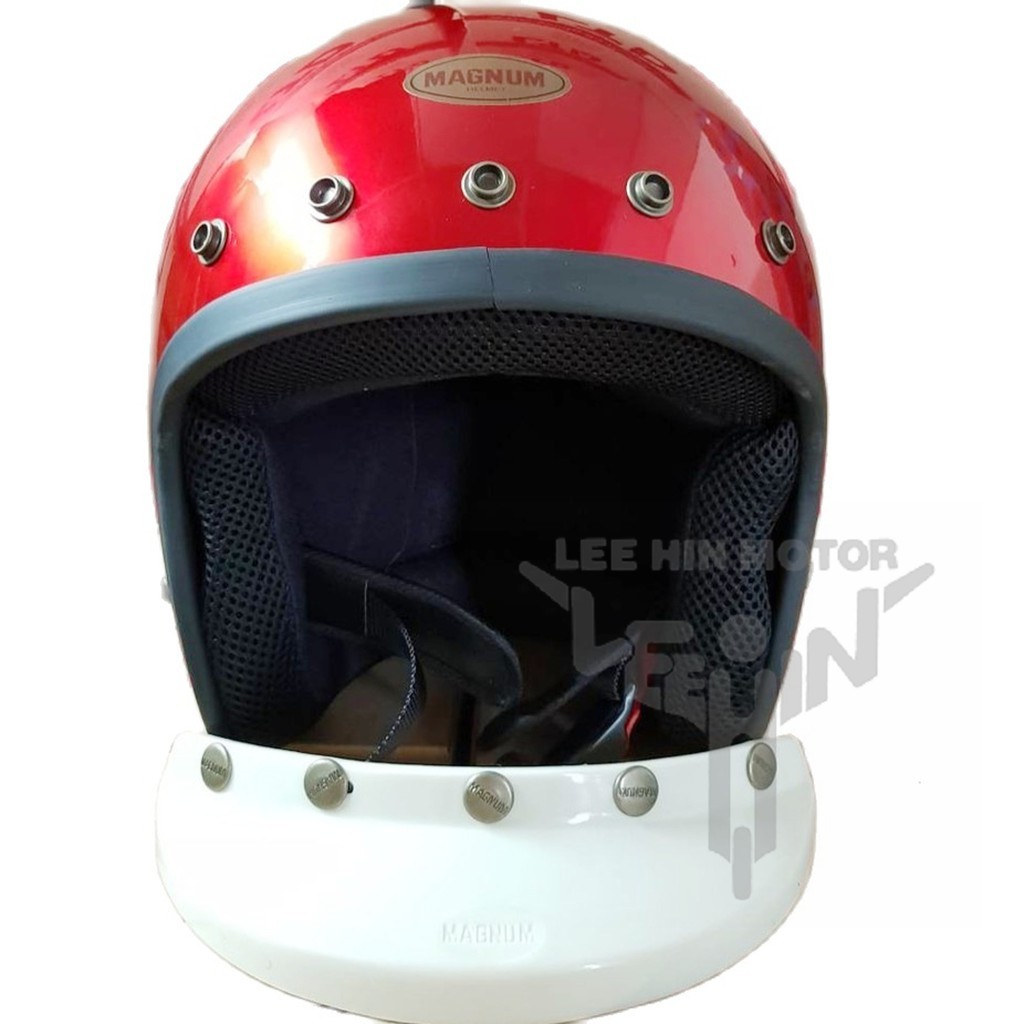 Original Magnum M9 5 Button Helmet with visor Moto Topi ( Candy Red ...