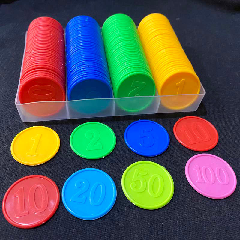 Plastic Chip Coin Set Mahjong Game Coin Children's Music Learning Coin ...