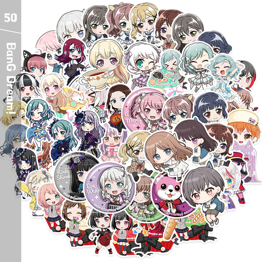 Y&P| BanG Dream! Stickers Set Japanese Anime Graffiti Waterproof Decals ...