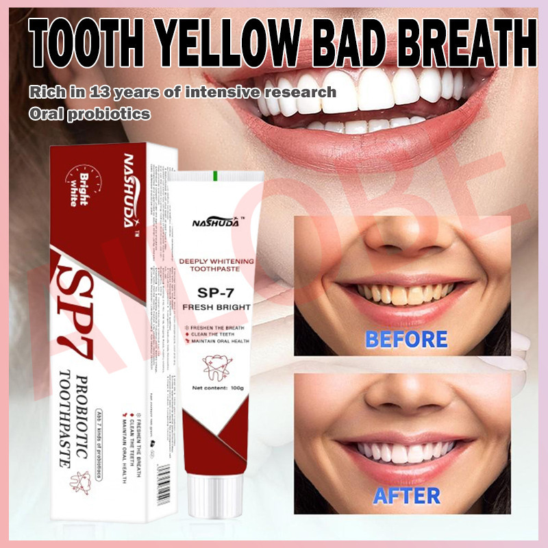 SP-7 Probiotic Toothpaste Freshen Mouth Stain Removal Strong Cleaning ...