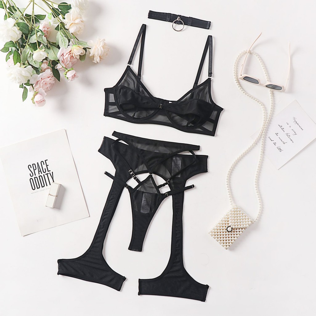 Bikini Lace Suit Sexy Sexy Lingerie Garter Belt Halter Bra Underwear ...