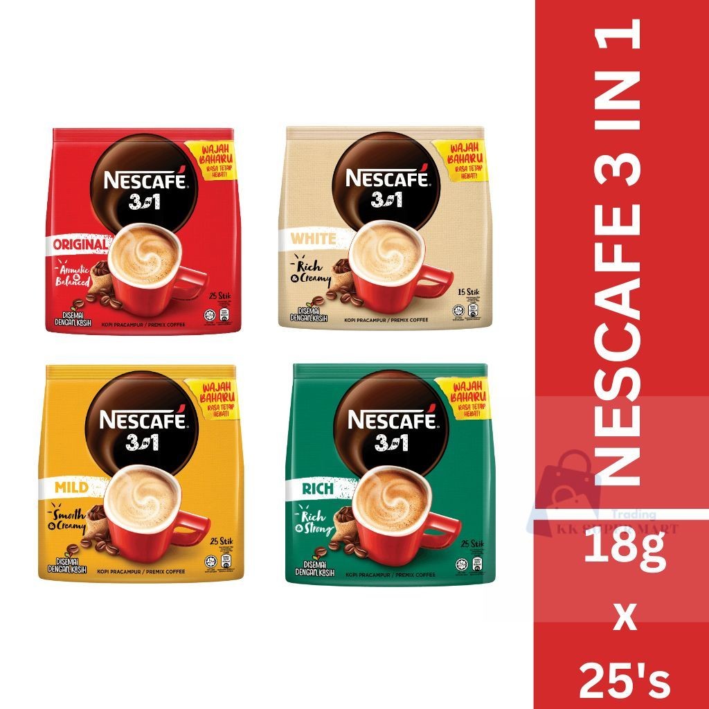 NESCAFE 3in1 Coffee Original/Mild/Rich/White (18g x 25's) | Shopee Malaysia