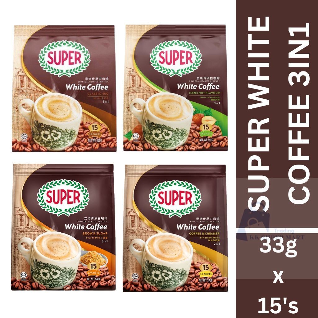 SUPER Instant 3 In 1 White Coffee (33g x 15's) | Shopee Malaysia