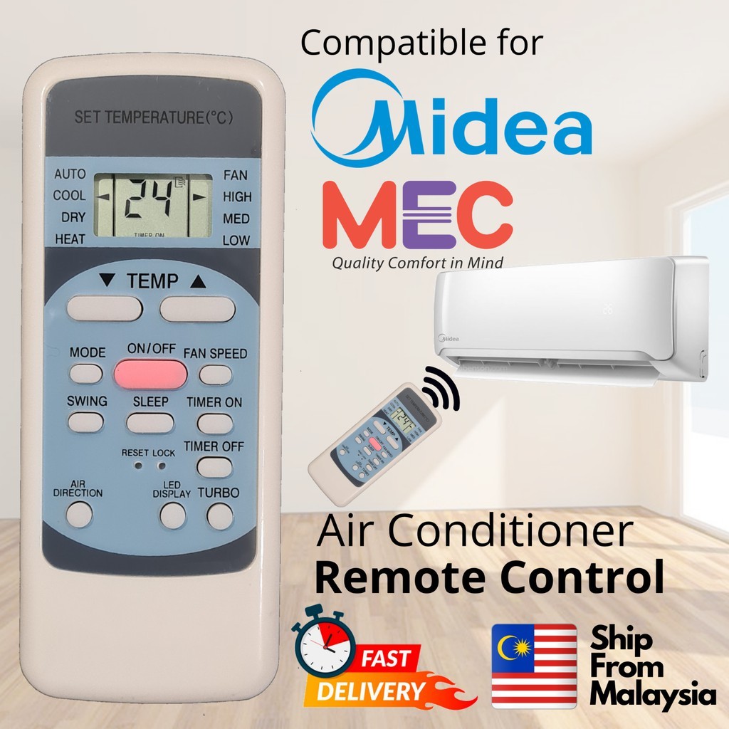 Midea mistral MEC Toshiba Split Portable AirCond Remote Control R51M/E ...