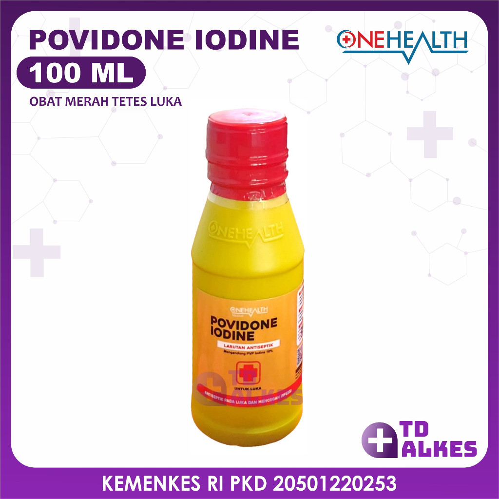 MERAH OneHealth Povidone Iodine 100ml Antiseptic First Aid Red Wound ...