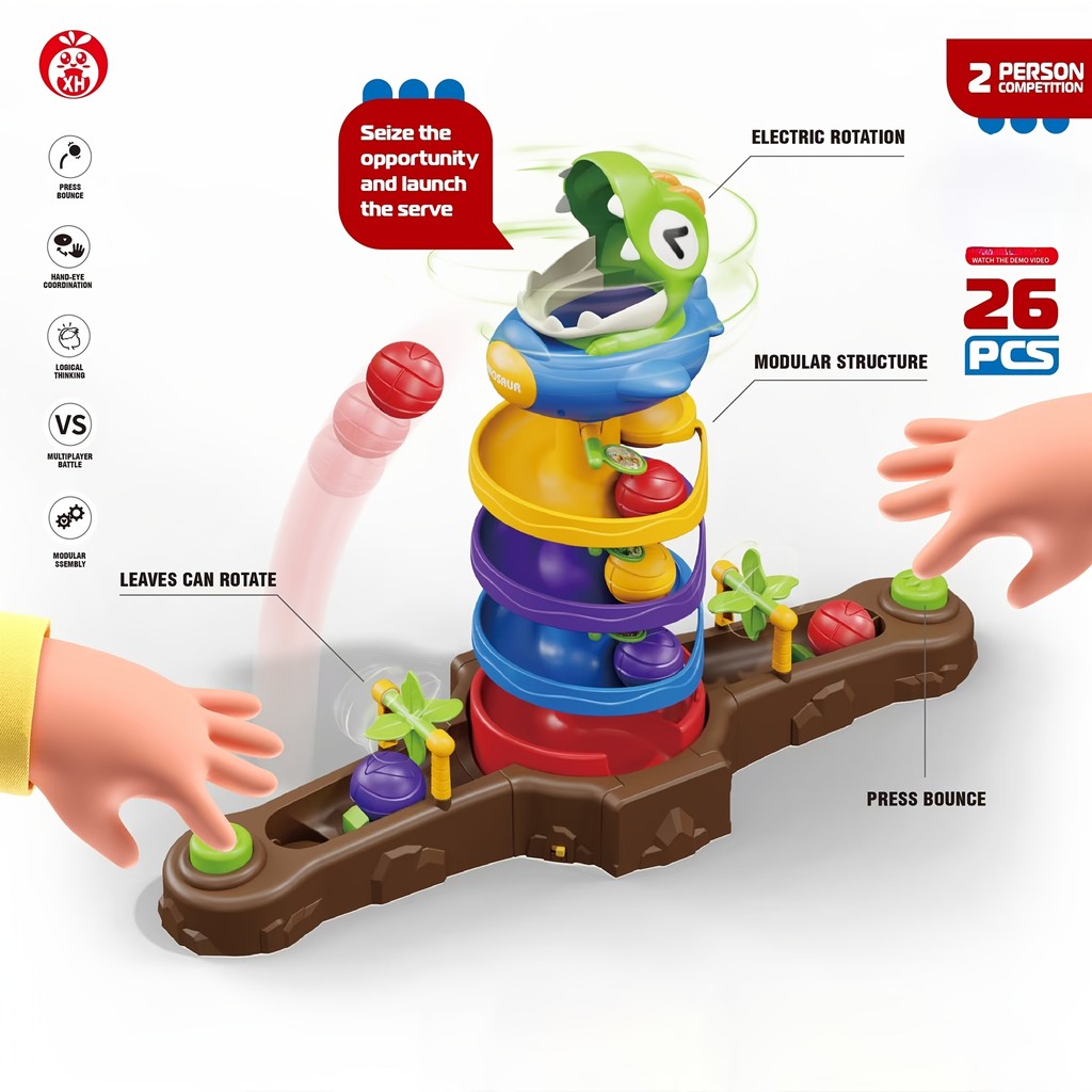 STEM Educational Rotating Track Toy - Electric Dinosaur Spinning Track ...