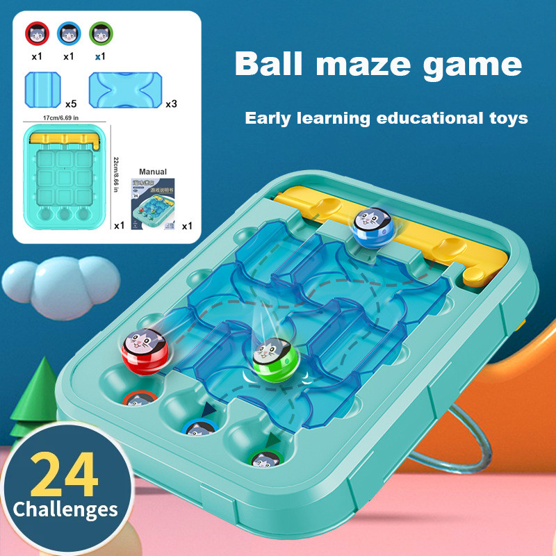 Fun Rolling Ball Maze Toy Kids Attention Space Logical Thinking ...