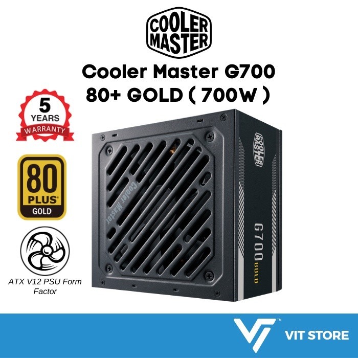 COOLER MASTER G700 (700W) 80+ Plus Gold Non Modular Power Supply Unit PSU, 5 Years Warranty ...