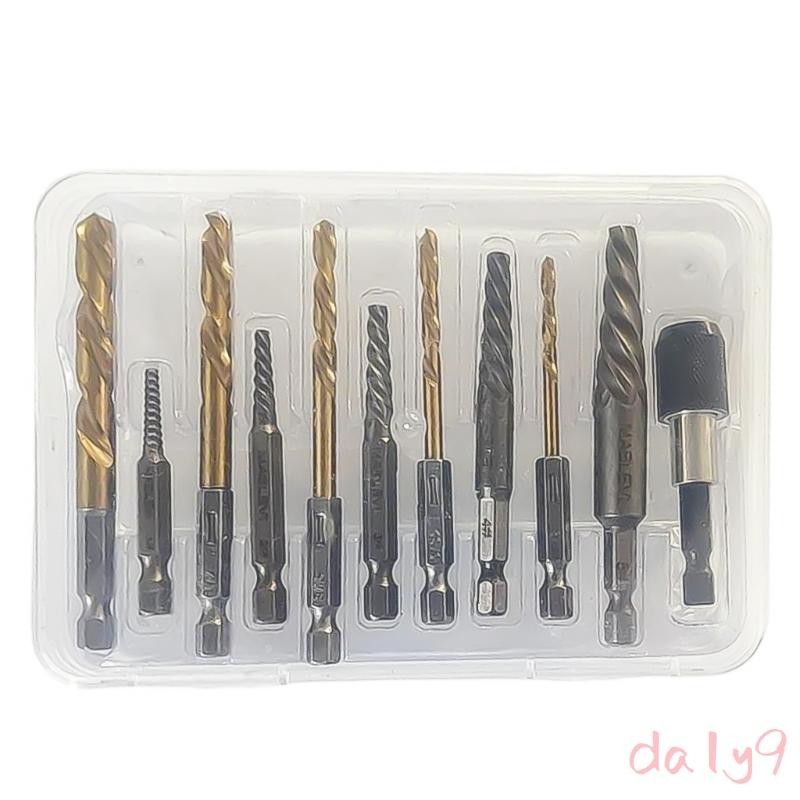 DLAY Screw Extractor Set Twist Drill Bit Set Reverse Drill Bit ...