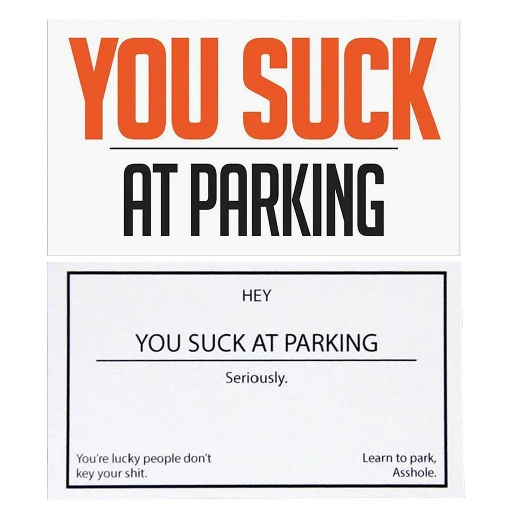 Bad Parking Stickers Funny Parking Violation Cards Bad Parking Cards ...