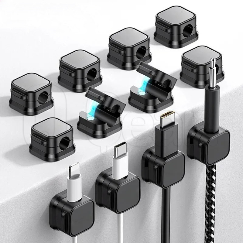 Magnetic Data Cable Clips - Adjustable Stable Cord Holder - Under Desk ...