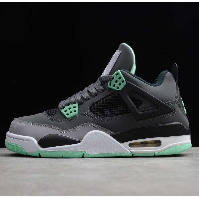 The fire Air Jordan 4 Green Glow Men And Women Basketball Shoes AJ4 ...