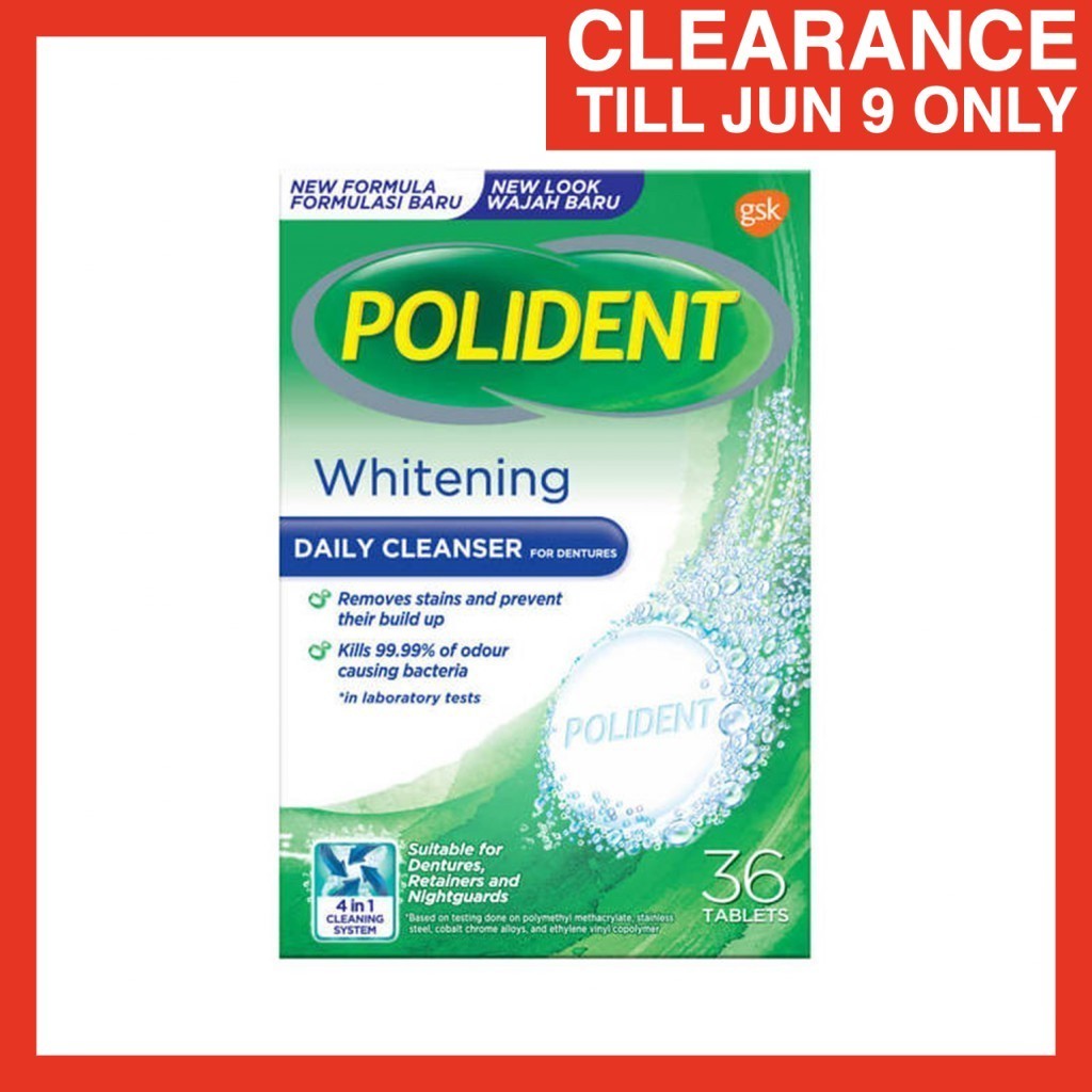 (36/72 TABLETS) Polident Whitening Denture Daily Cleanser Dental ...